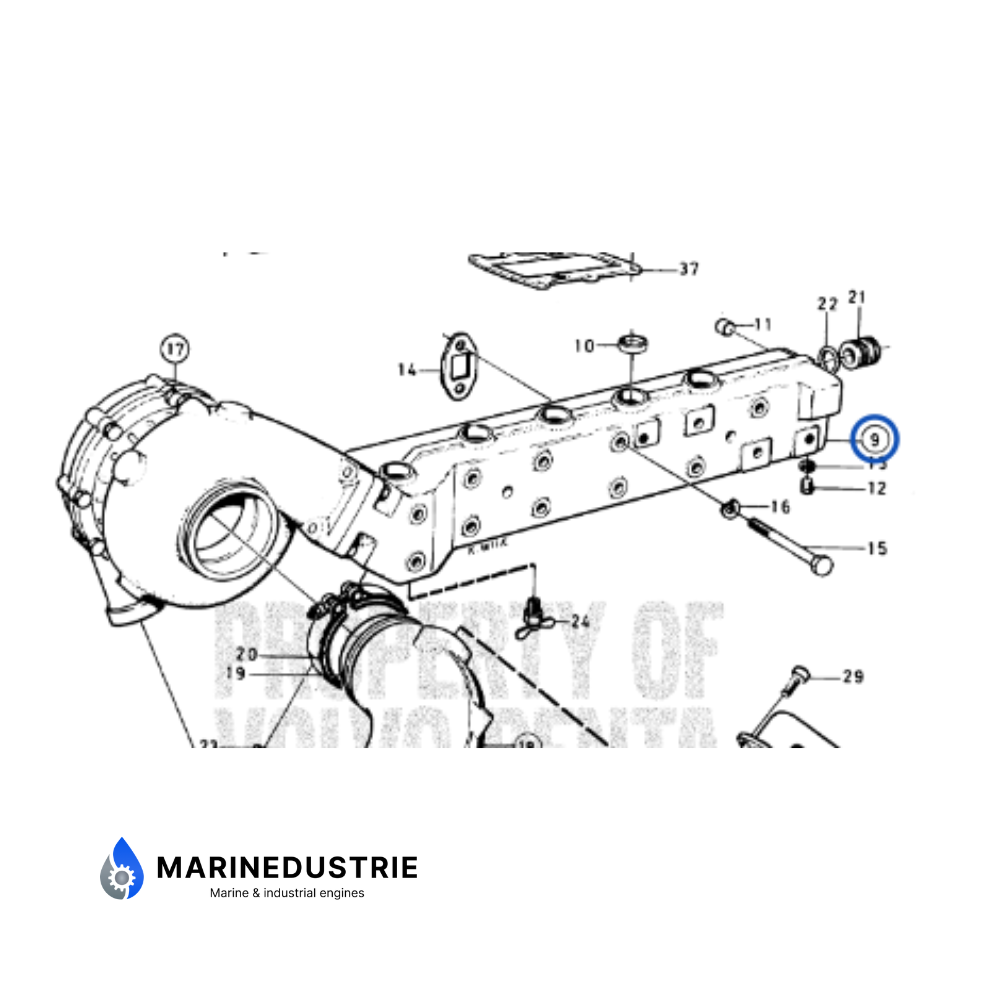 Exhaust manifold MD40 TMD40 TAMD40 Volvo Penta 842569 – MarineDustrie